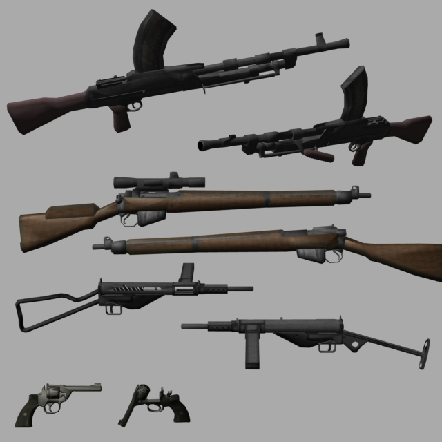 enfield machine gun 3d model