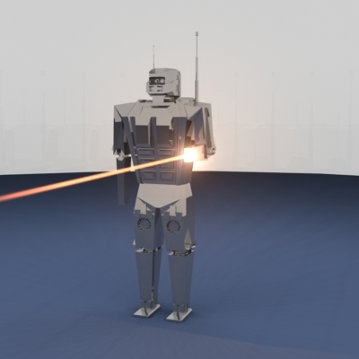 3d model of robot laser guns