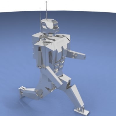 3d model of robot laser guns