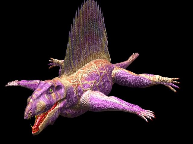 3d dimetrodon pelycosaur
