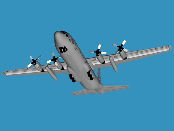 3d model hercules c-130 h-30 usaf