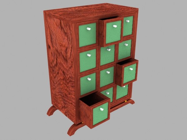3d drawer cabinet model