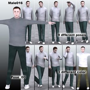 male man people 3d model