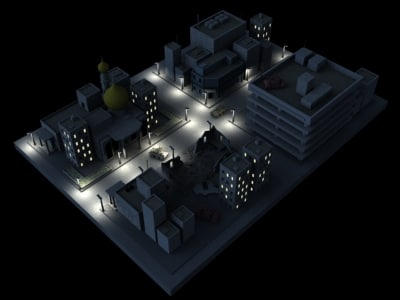 urban combat scenario builder 3d model