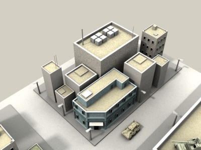 urban combat scenario builder 3d model