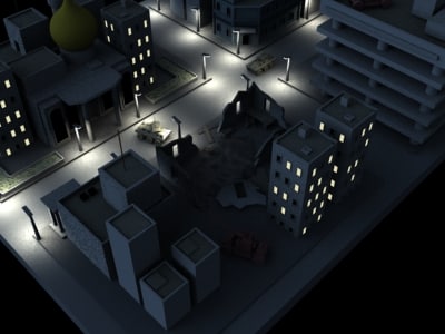 urban combat scenario builder 3d model