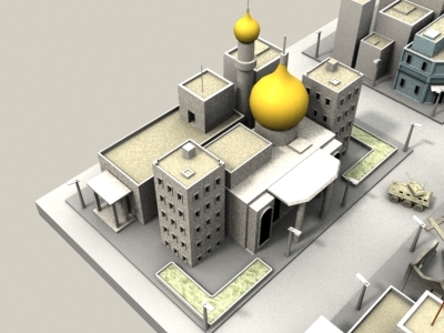 urban combat scenario builder 3d model