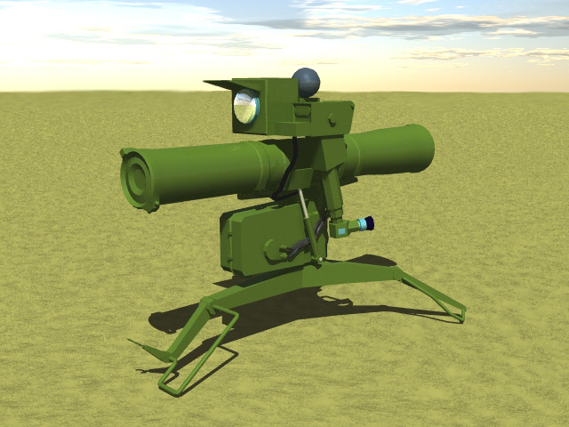 free atgm guided missile 3d model