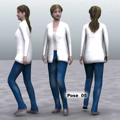 3d human female girl model