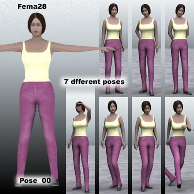 obj human female girl