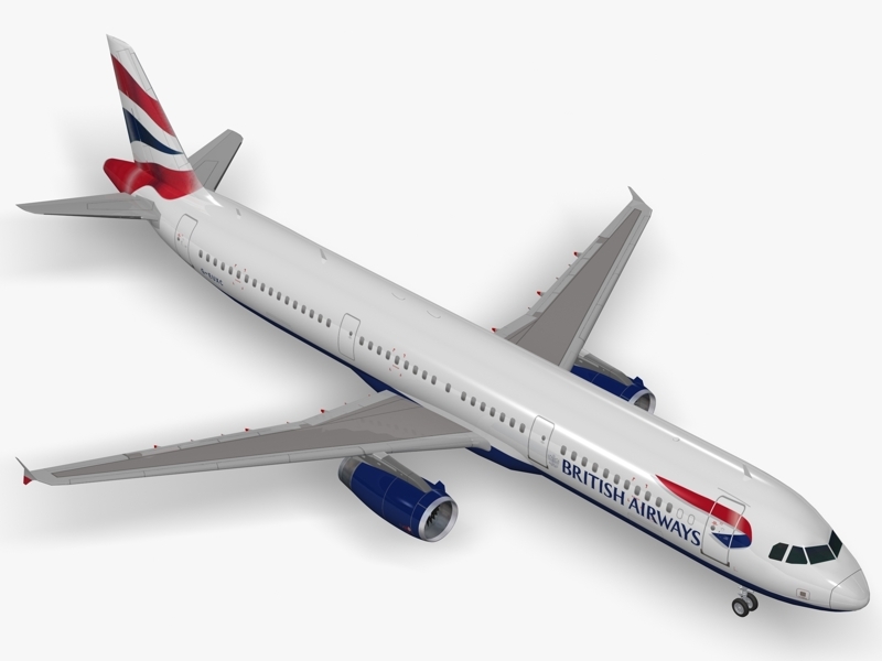 3d model of airbus a321 british airways