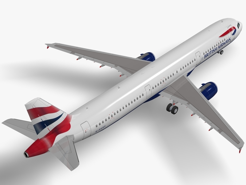 3d model of airbus a321 british airways