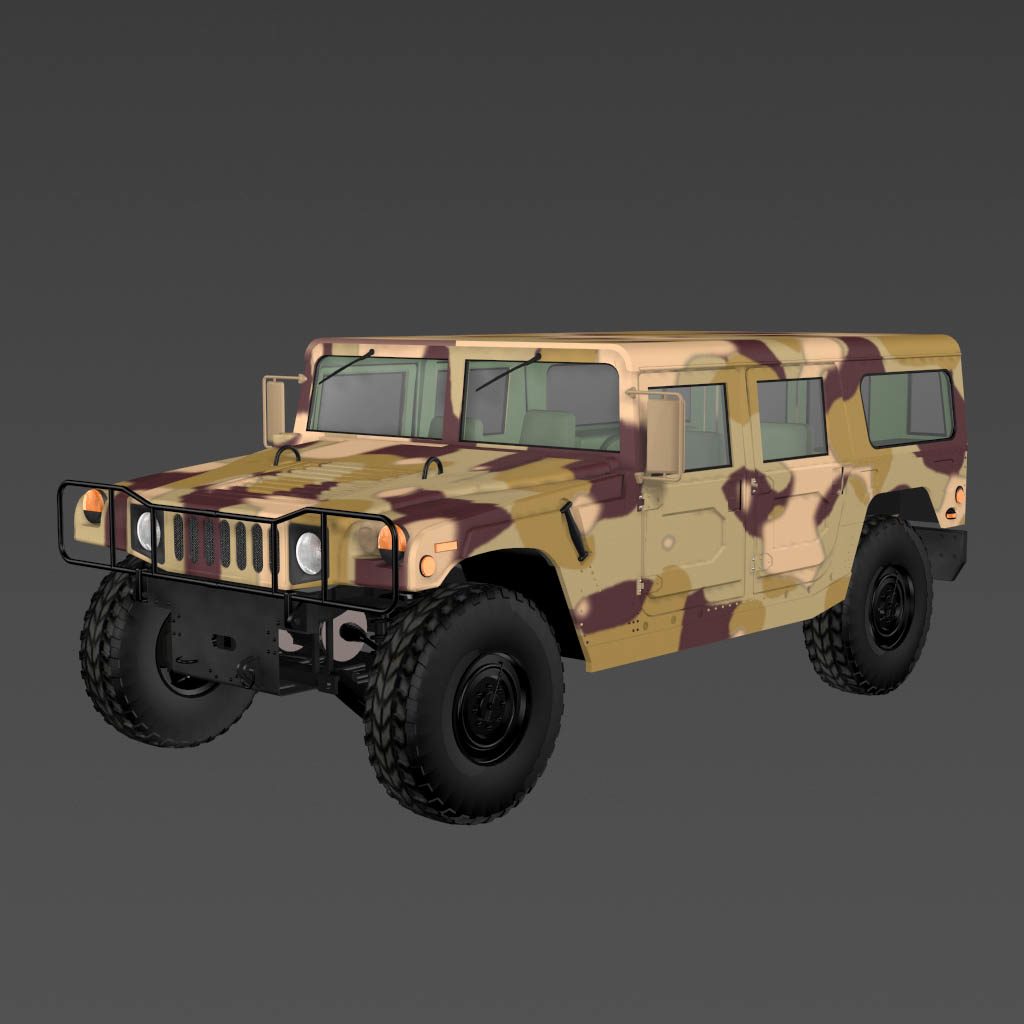 mh1 military hummer 3d model