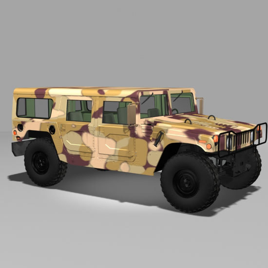 mh1 military hummer 3d model