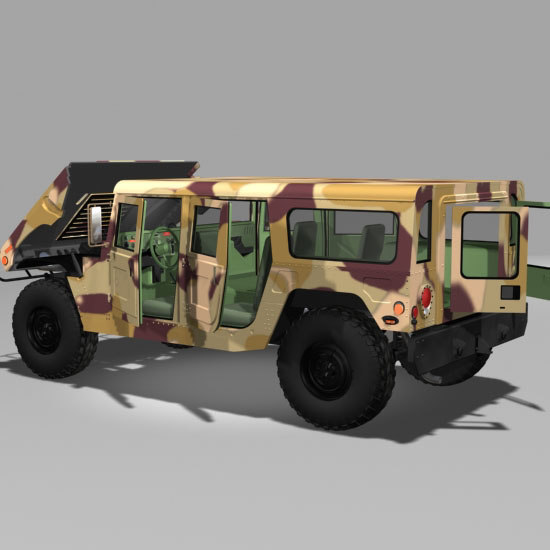 mh1 military hummer 3d model