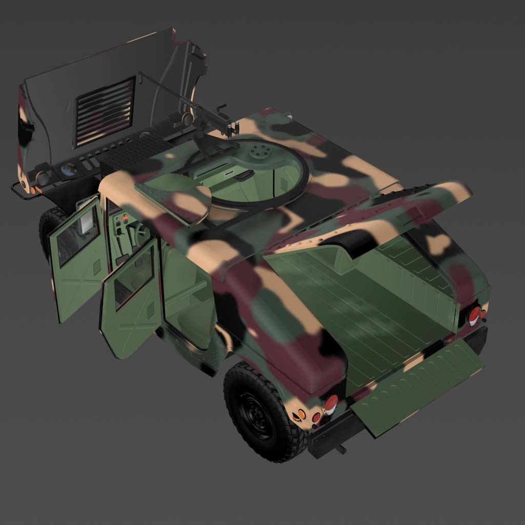 h1 military humvee 3d model
