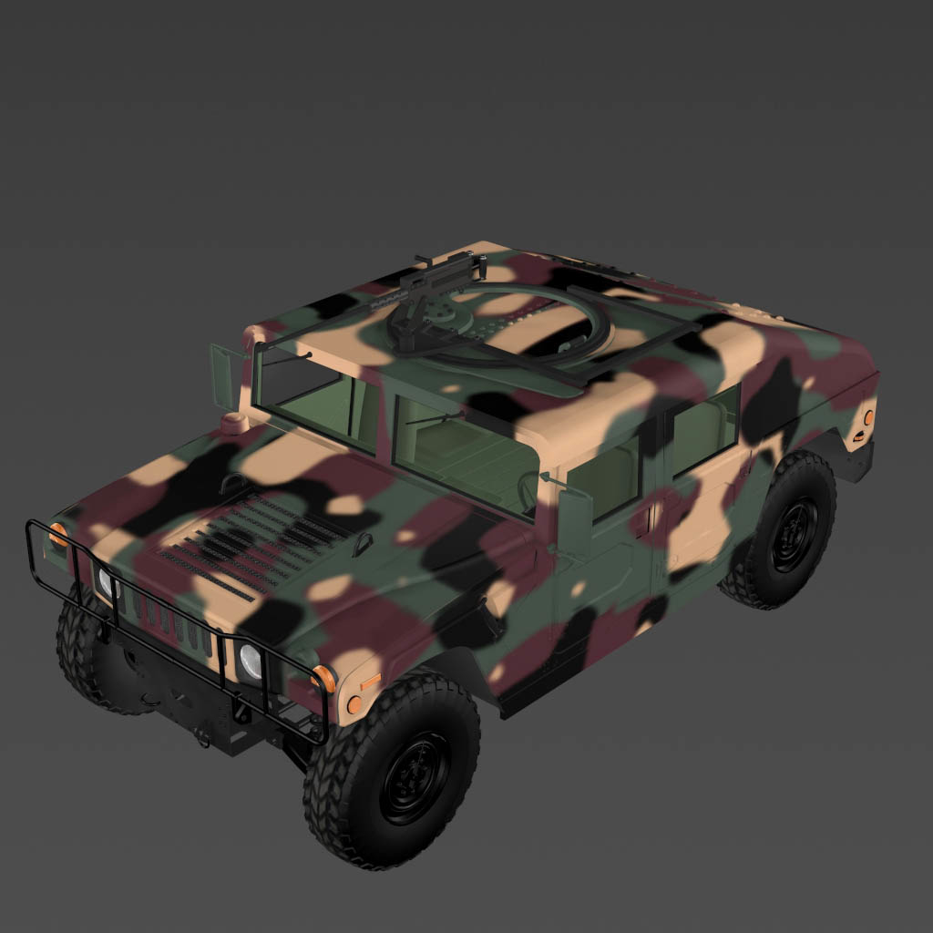 h1 military humvee 3d model