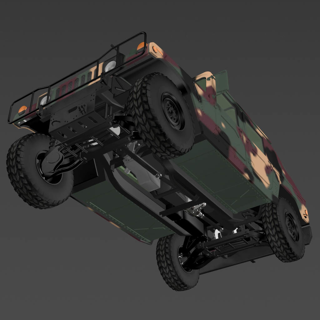 h1 military humvee 3d model