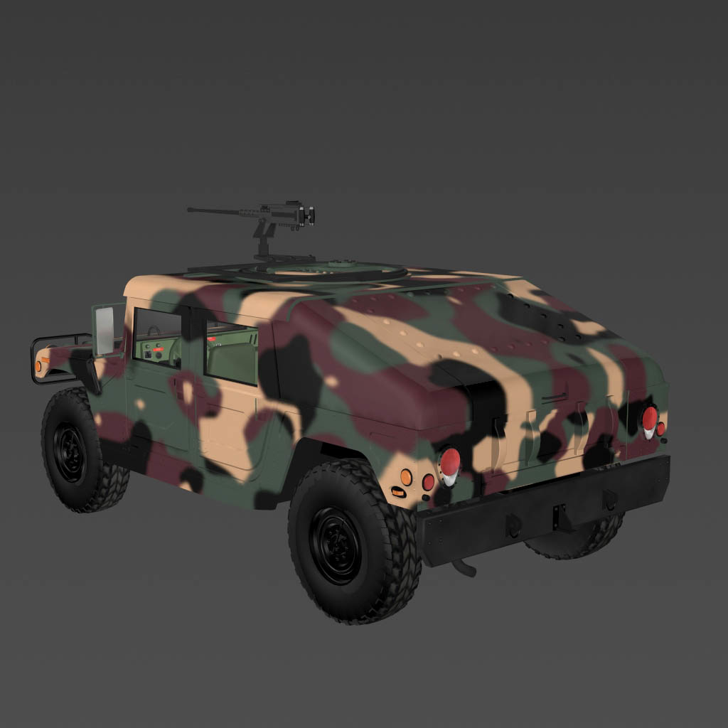 h1 military humvee 3d model