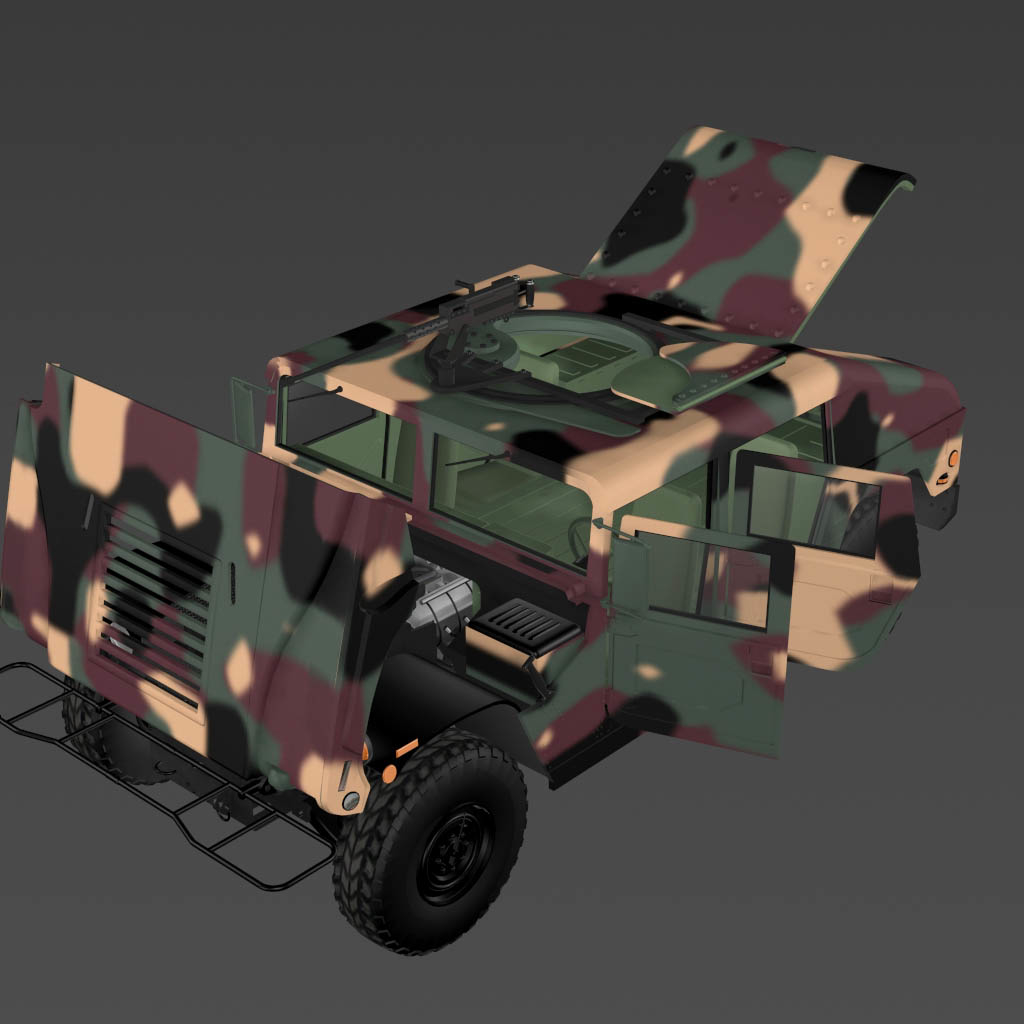 h1 military humvee 3d model