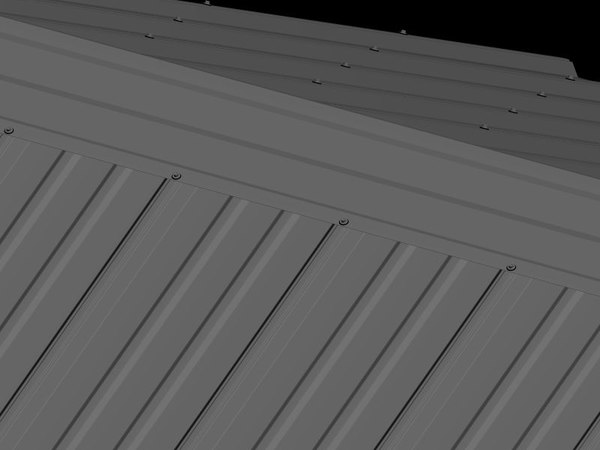 tin roof ridge cap 3d model