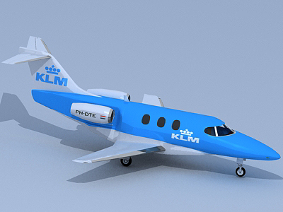 klm business jet 3d model
