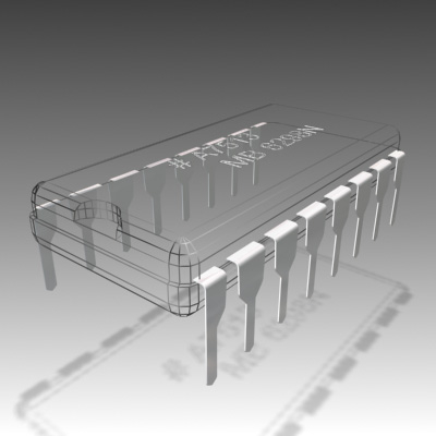 electronic chip 3d model