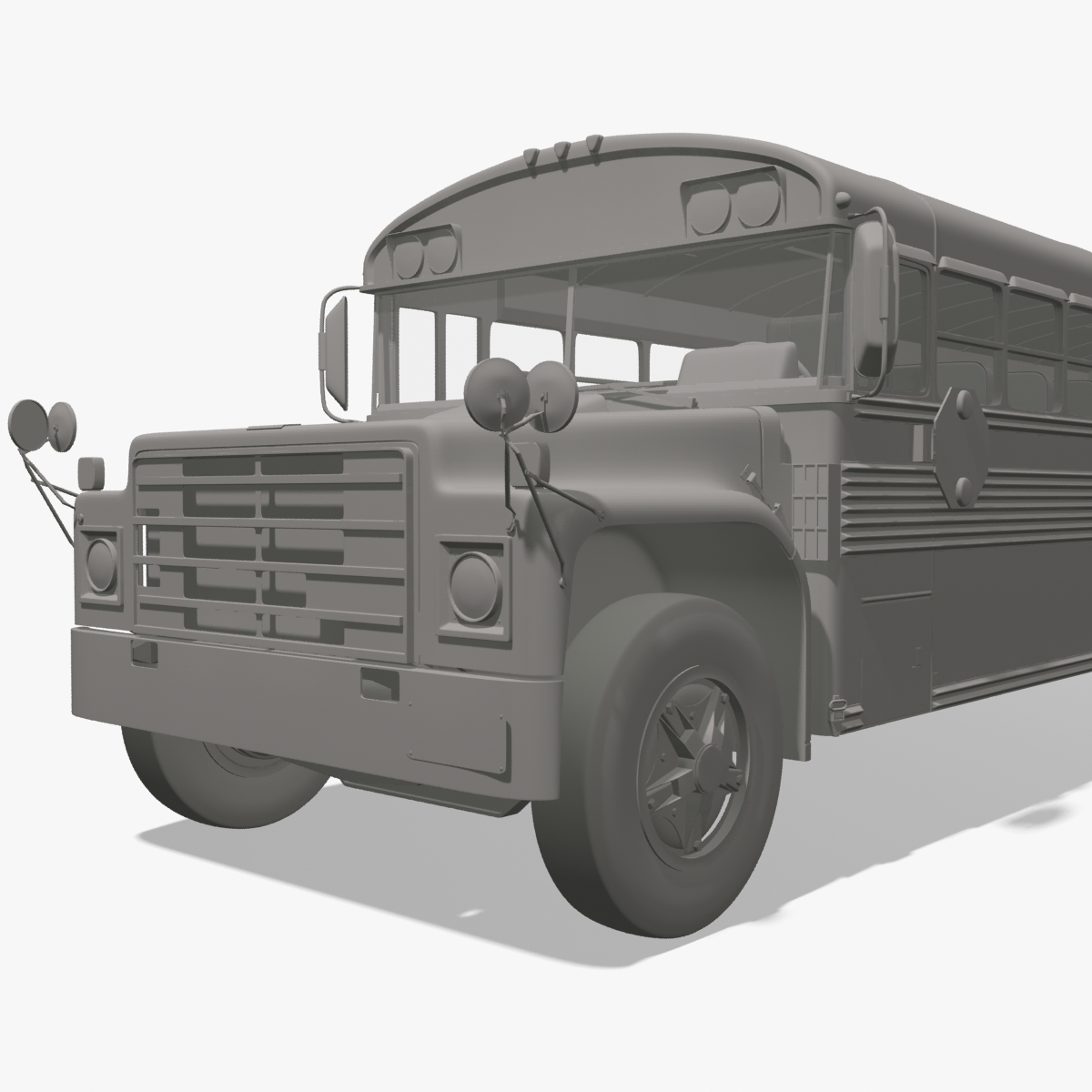 3d american school bus model