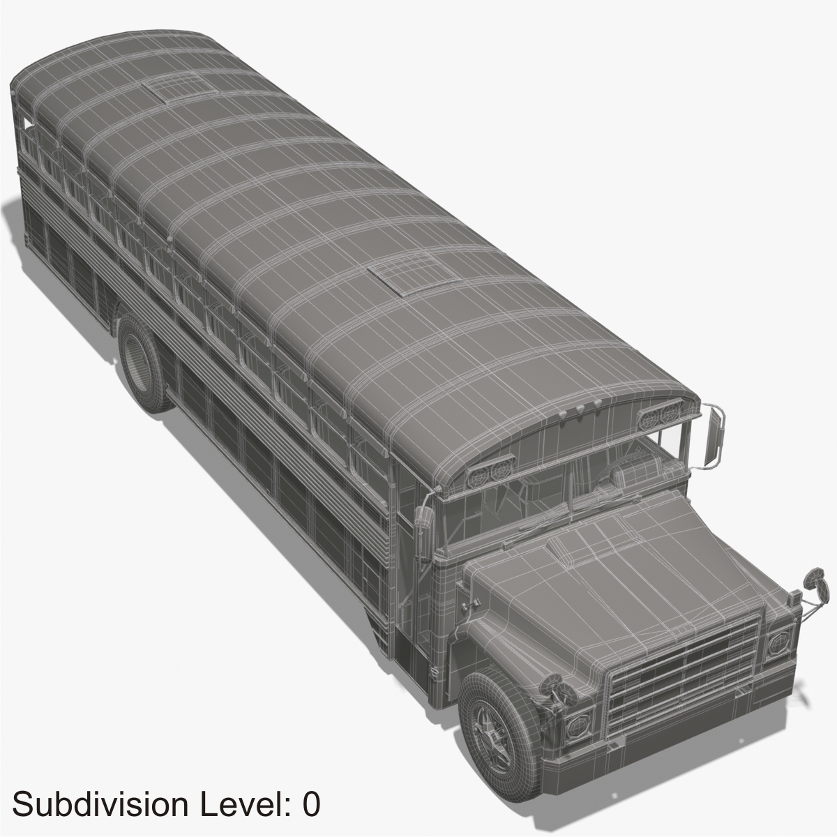 3d american school bus model