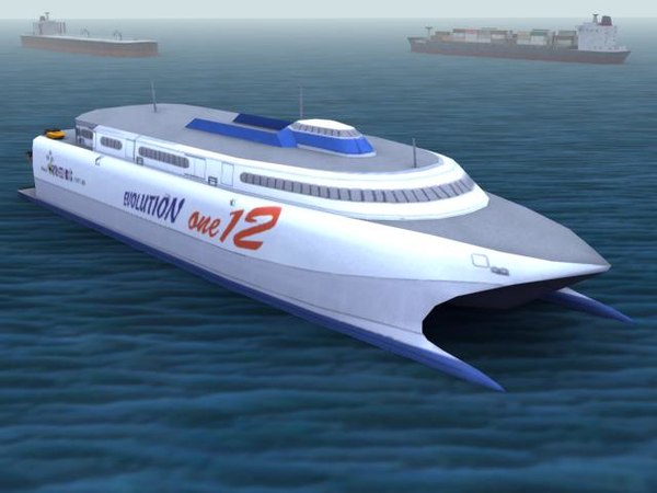 catamaran ferry 3d model