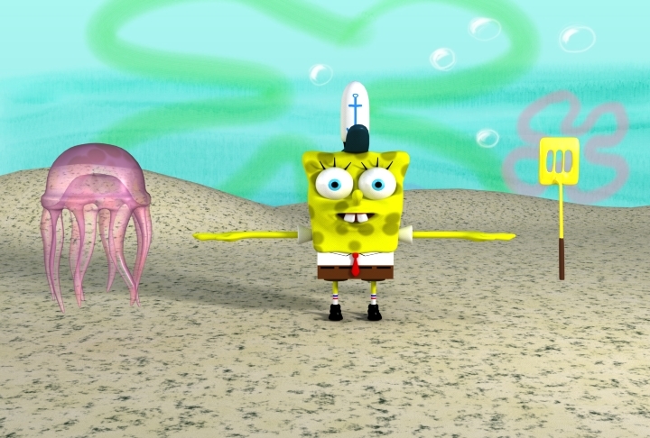 sponge spongebob squarepants obj