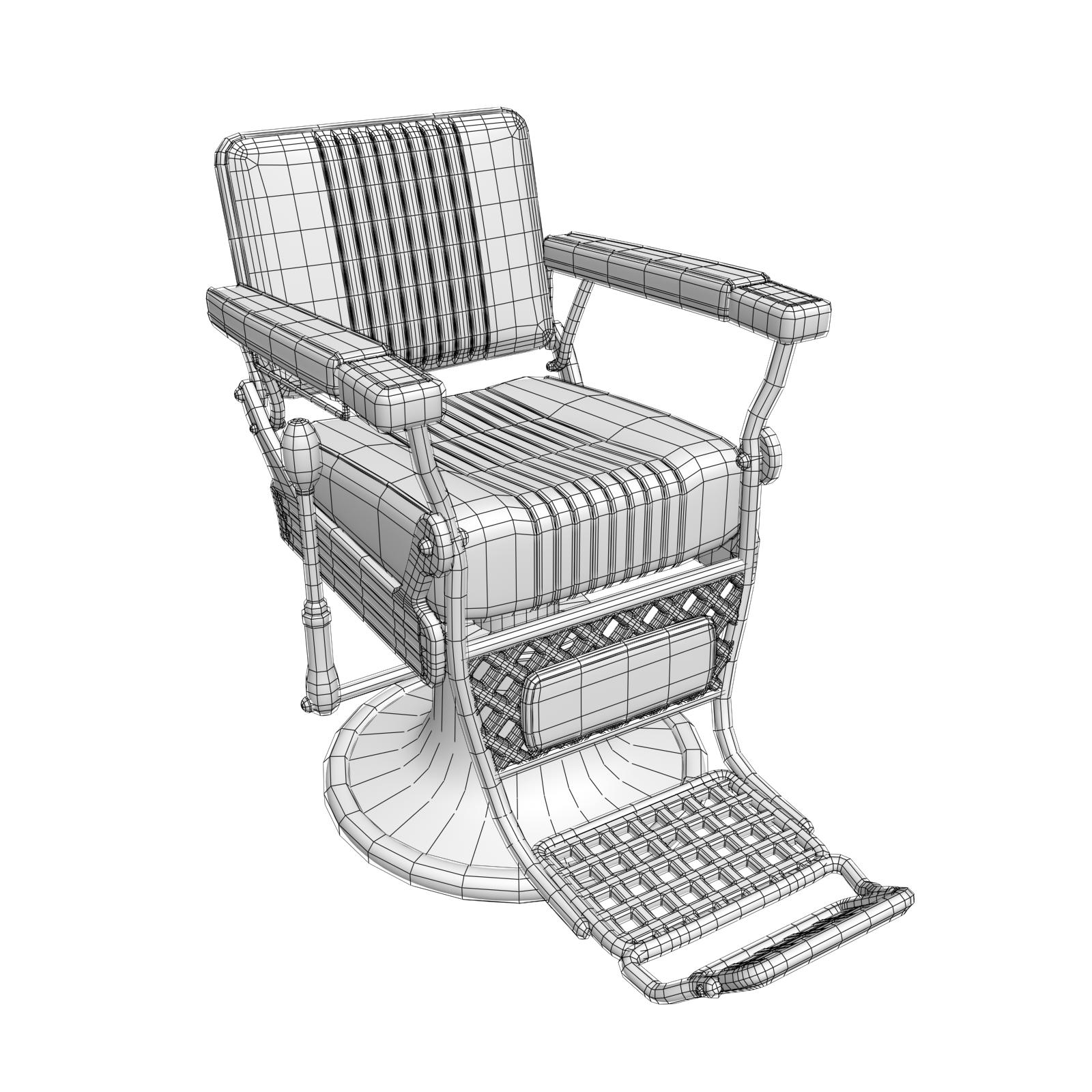 barber chair hair 3d model