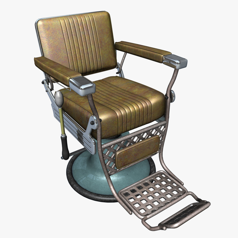 barber chair hair 3d model