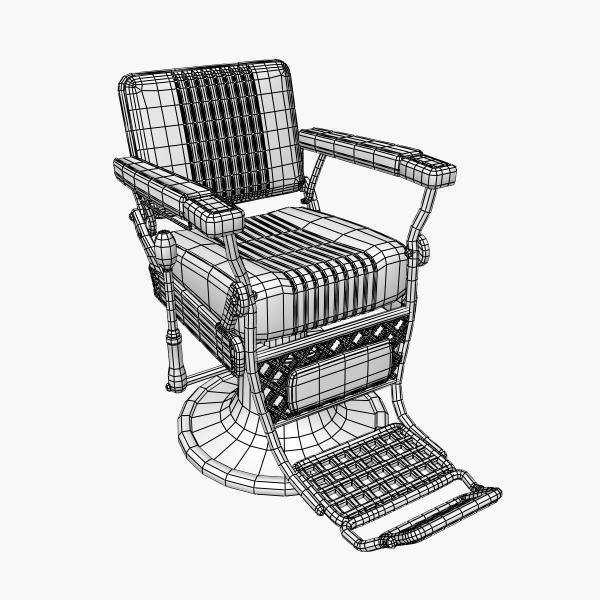 barber chair hair 3d model