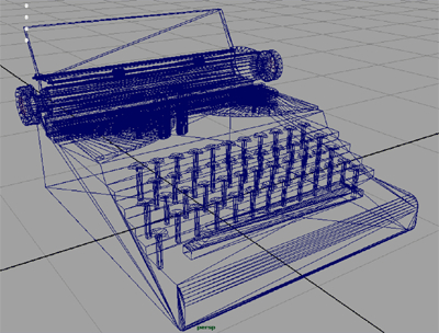 3d model typewriter type