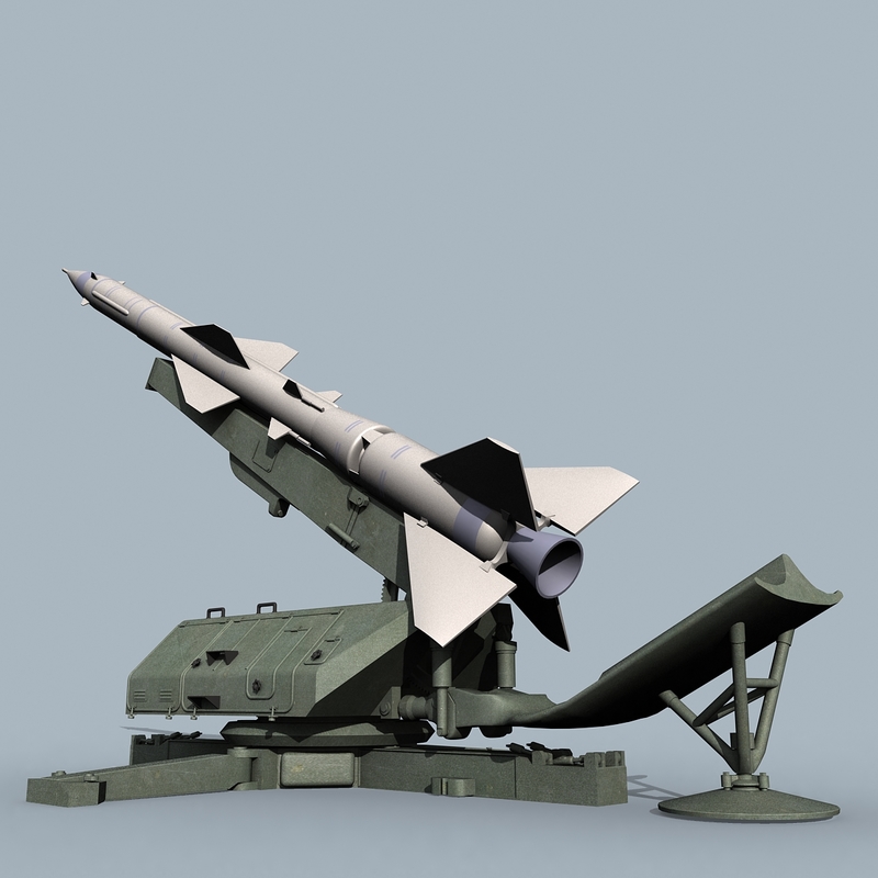 s-75 missiles sa-2 3d model