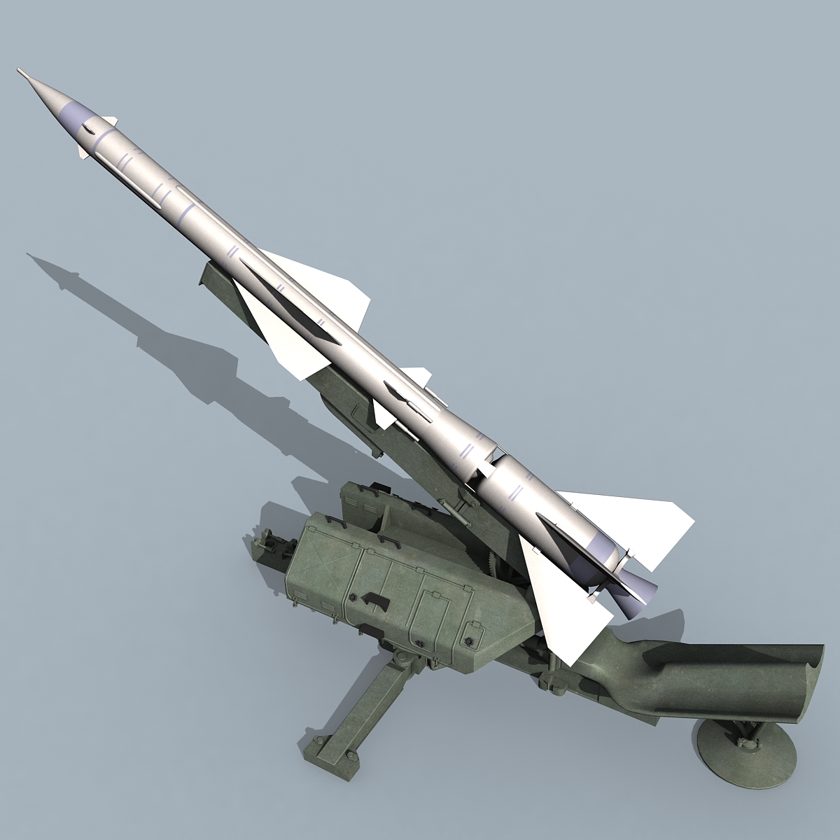 s-75 missiles sa-2 3d model
