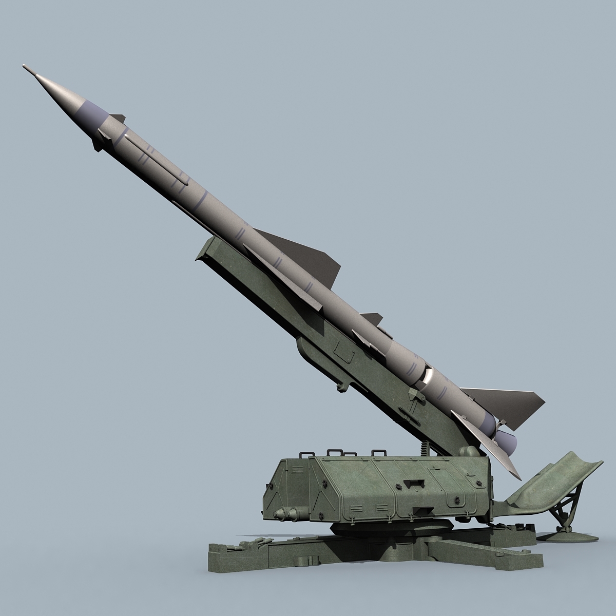 s-75 missiles sa-2 3d model