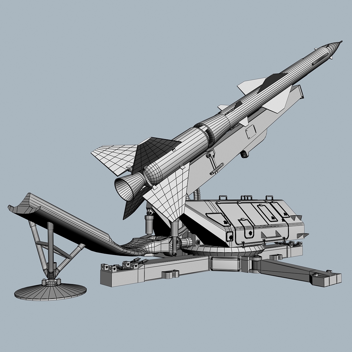 s-75 missiles sa-2 3d model
