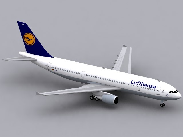 3d airbus a300-600 lufthansa aircraft model