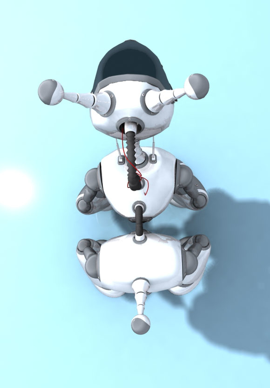 hi-tech robot 3d model