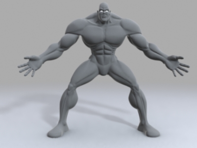 muscular comic male 3d model