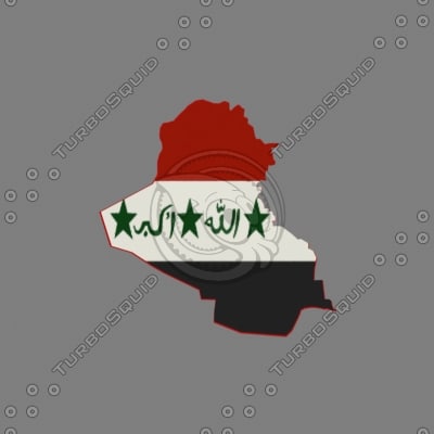 iraq iraqi flag 3d model