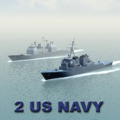 Navy Ships Destroyers Warships 3d Model