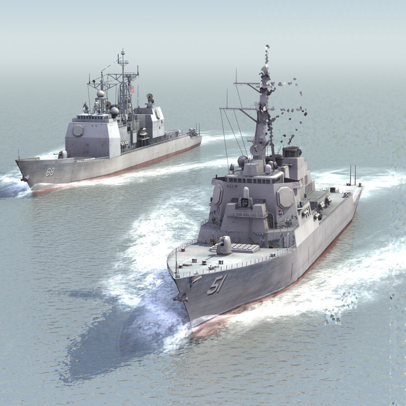 navy ships destroyers warships 3d model