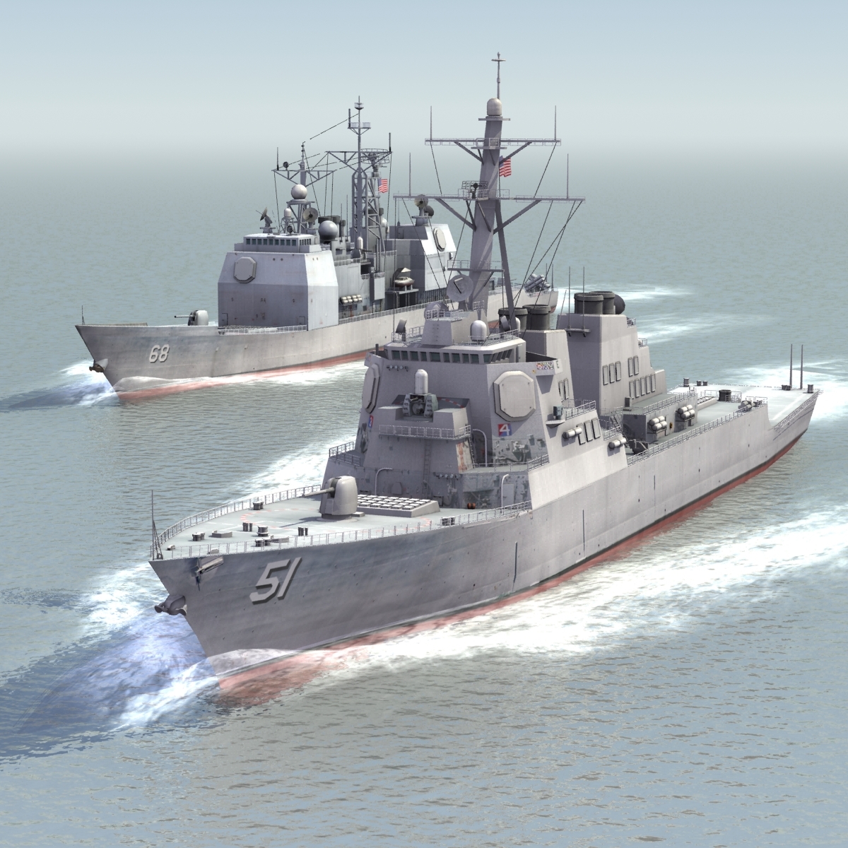 navy ships destroyers warships 3d model