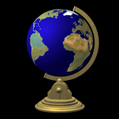 c4d globe alpha continents