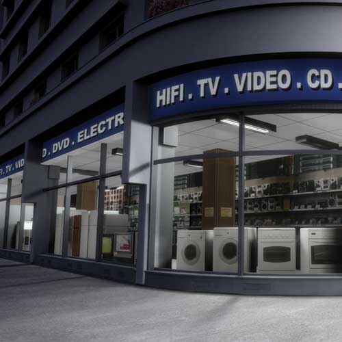 hifi store building shops 3d model