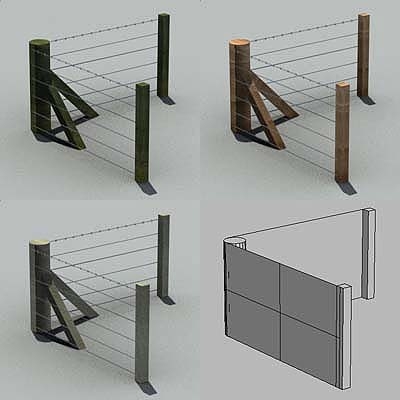 fence gate 3d model
