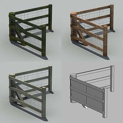 fence gate 3d model